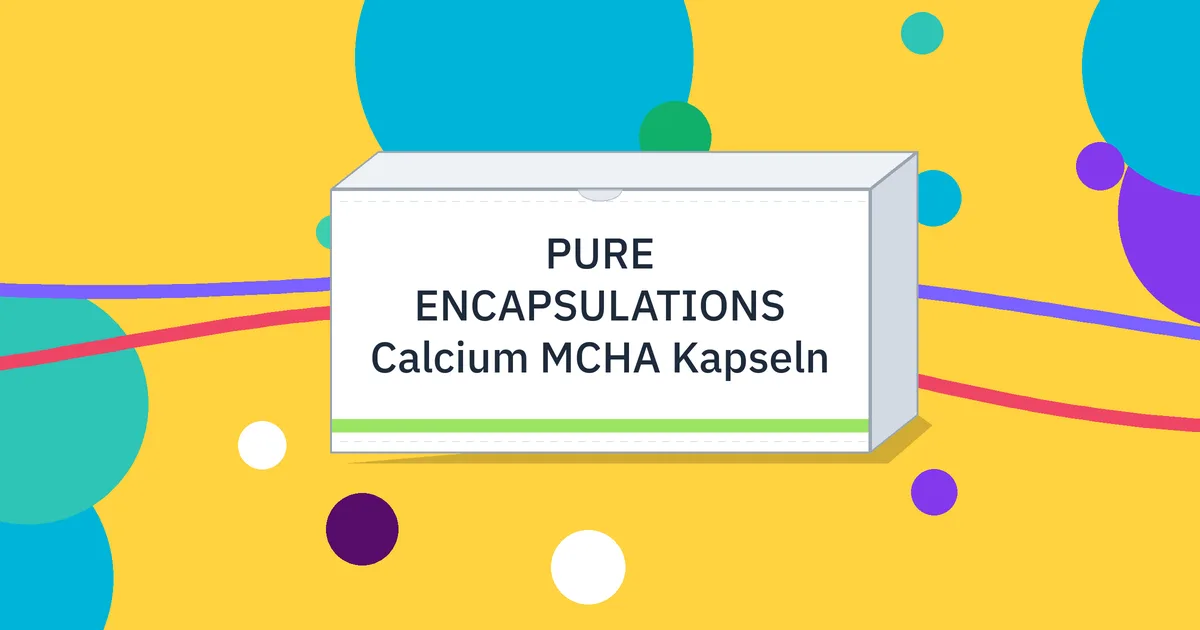 Symbolbild: Packung mit der Aufschrift PURE ENCAPSULATIONS Calcium MCHA Kapseln (PZN 06127552) – Verfügbarkeit und Bezug in Apotheken in Frankfurt am Main
