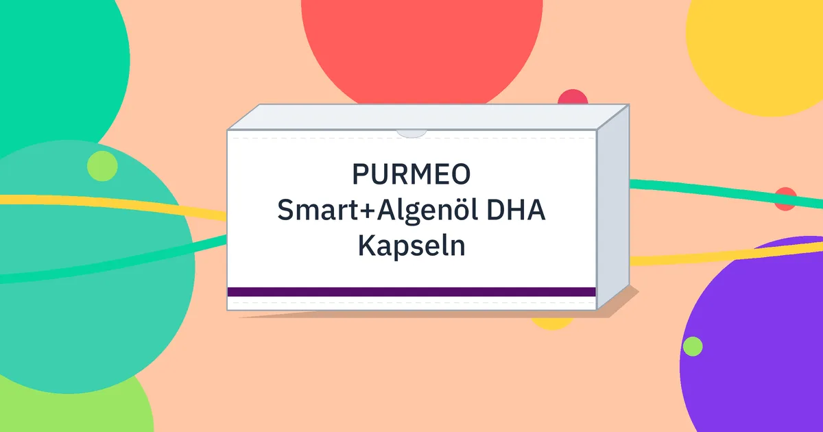 Symbolbild: Packung mit der Aufschrift PURMEO Smart+Algenöl DHA Kapseln (PZN 17148741) – Verfügbarkeit und Bezug in Apotheken in Frankfurt am Main