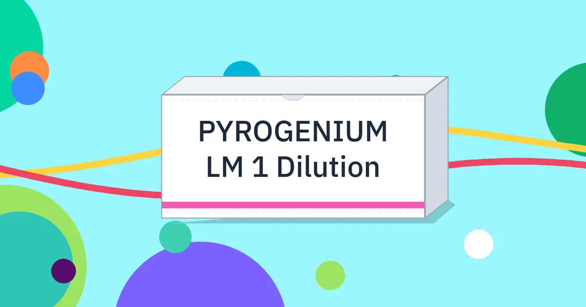 Symbolbild: Packung mit der Aufschrift PYROGENIUM LM 1 Dilution (PZN 10532123) – Verfügbarkeit und Bezug in Apotheken in Frankfurt am Main