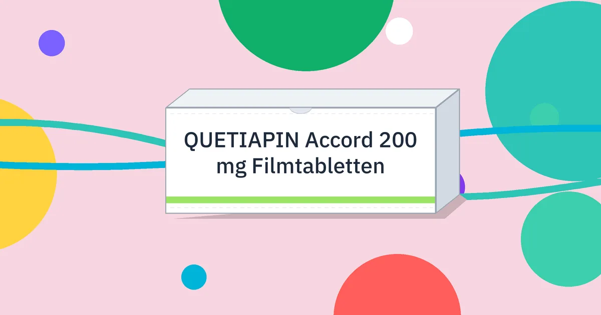 Symbolbild: Packung mit der Aufschrift QUETIAPIN Accord 200 mg Filmtabletten (PZN 13722870) – Verfügbarkeit und Bezug in Apotheken in Frankfurt am Main