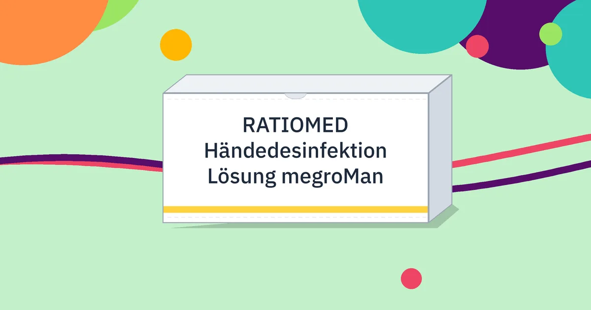 Symbolbild: Packung mit der Aufschrift RATIOMED Händedesinfektion Lösung megroMan (PZN 15254195) – Verfügbarkeit und Bezug in Apotheken in Frankfurt am Main