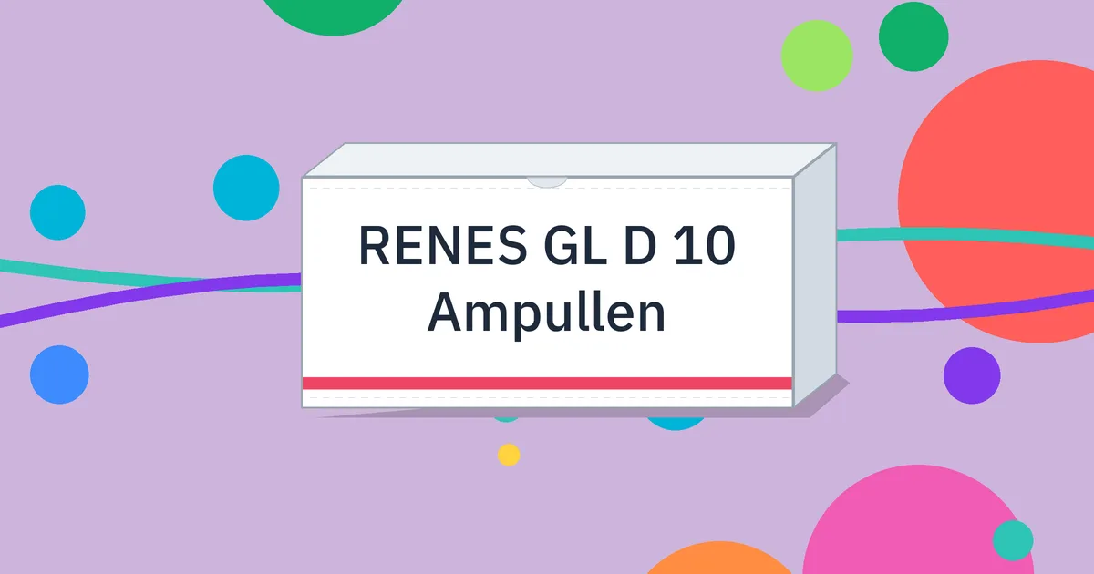 Symbolbild: Packung mit der Aufschrift RENES GL D 10 Ampullen (PZN 02831923) – Verfügbarkeit und Bezug in Apotheken in Frankfurt am Main