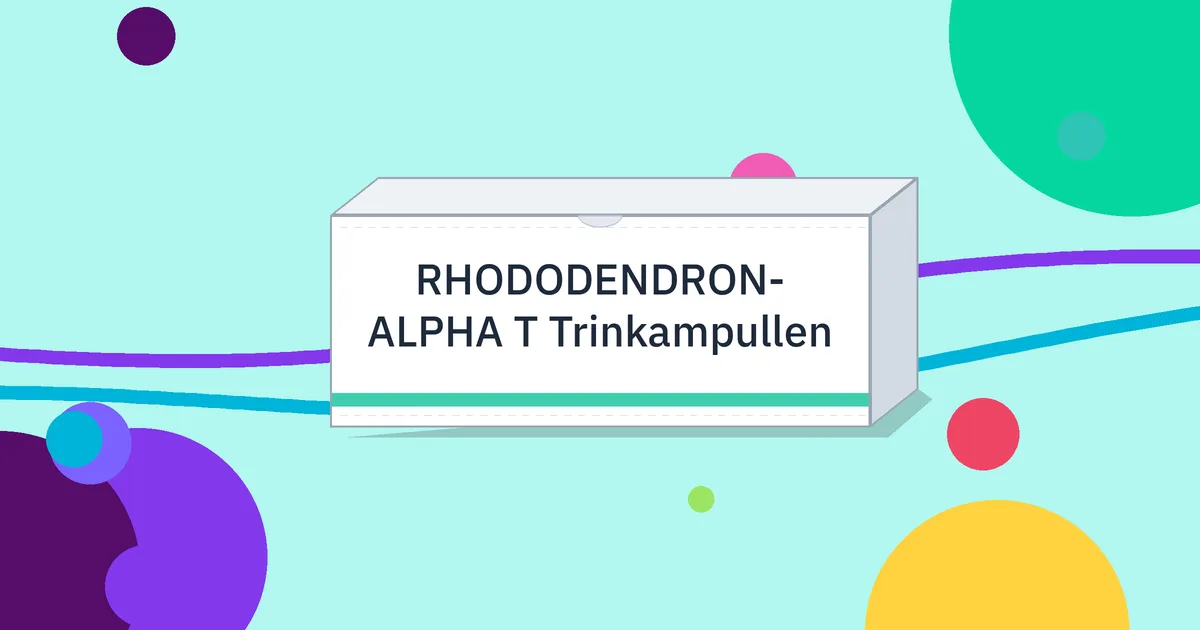 Symbolbild: Packung mit der Aufschrift RHODODENDRON-ALPHA T Trinkampullen (PZN 10222500) – Verfügbarkeit und Bezug in Apotheken in Frankfurt am Main