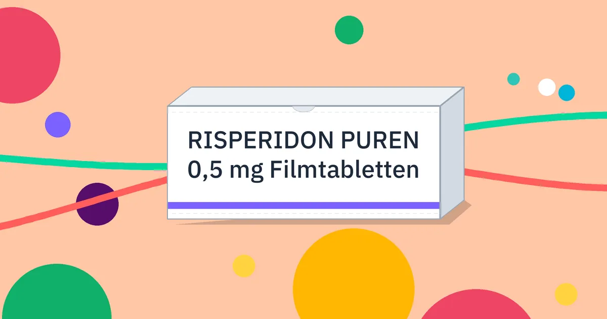 Symbolbild: Packung mit der Aufschrift RISPERIDON PUREN 0,5 mg Filmtabletten (PZN 11358029) – Verfügbarkeit und Bezug in Apotheken in Frankfurt am Main