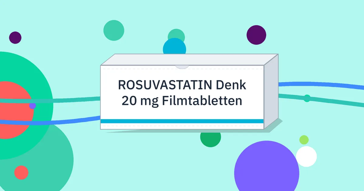 Symbolbild: Packung mit der Aufschrift ROSUVASTATIN Denk 20 mg Filmtabletten (PZN 13836071) – Verfügbarkeit und Bezug in Apotheken in Frankfurt am Main