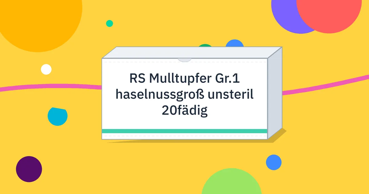 Symbolbild: Packung mit der Aufschrift RS Mulltupfer Gr.1 haselnussgroß unsteril 20fädig (PZN 02956582) – Verfügbarkeit und Bezug in Apotheken in Frankfurt am Main