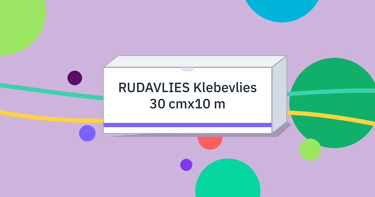 Symbolbild: Packung mit der Aufschrift RUDAVLIES Klebevlies 30 cmx10 m (PZN 11318478) – Verfügbarkeit und Bezug in Apotheken in Frankfurt am Main