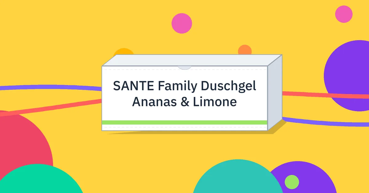 Symbolbild: Packung mit der Aufschrift SANTE Family Duschgel Ananas & Limone (PZN 19419405) – Verfügbarkeit und Bezug in Apotheken in Frankfurt am Main