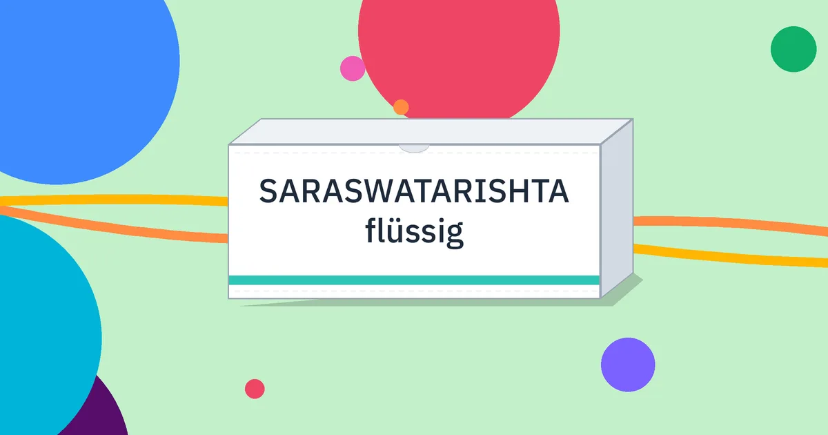 Symbolbild: Packung mit der Aufschrift SARASWATARISHTA flüssig (PZN 09533152) – Verfügbarkeit und Bezug in Apotheken in Frankfurt am Main