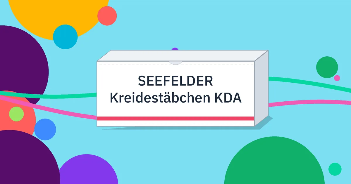 Symbolbild: Packung mit der Aufschrift SEEFELDER Kreidestäbchen KDA (PZN 14257553) – Verfügbarkeit und Bezug in Apotheken in Frankfurt am Main