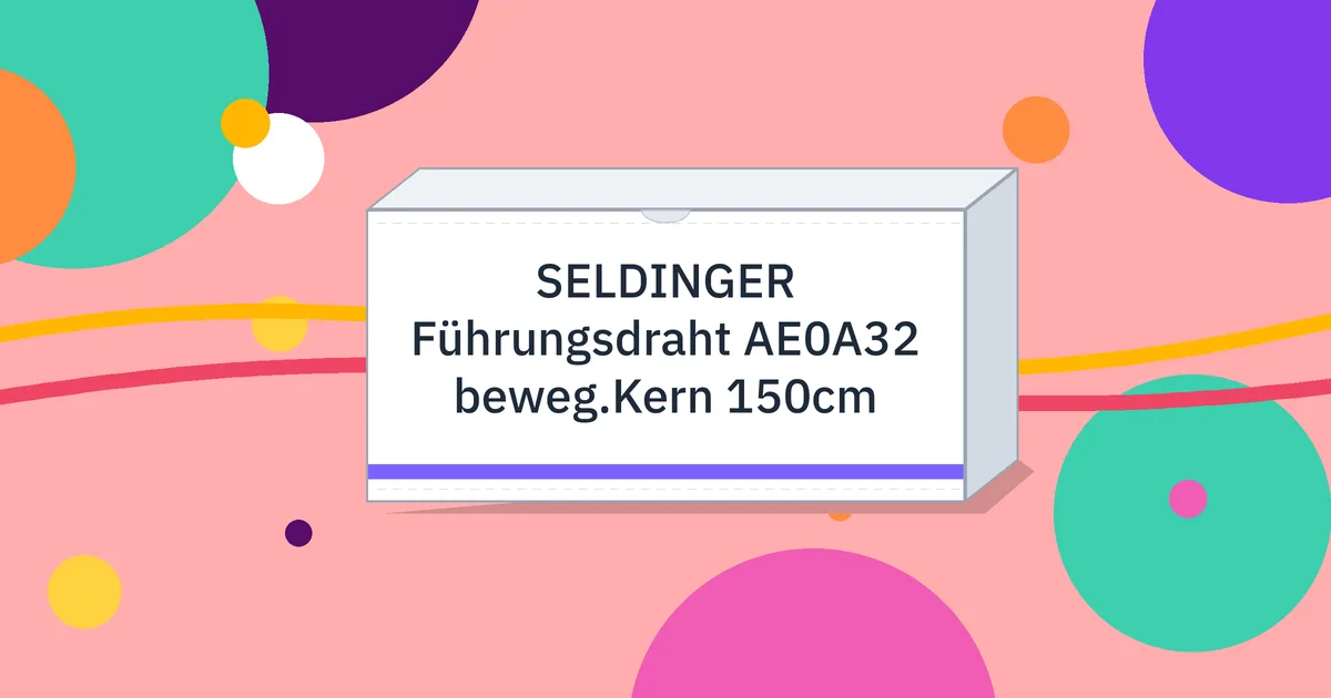 Symbolbild: Packung mit der Aufschrift SELDINGER Führungsdraht AE0A32 beweg.Kern 150cm (PZN 00154424) – Verfügbarkeit und Bezug in Apotheken in Frankfurt am Main