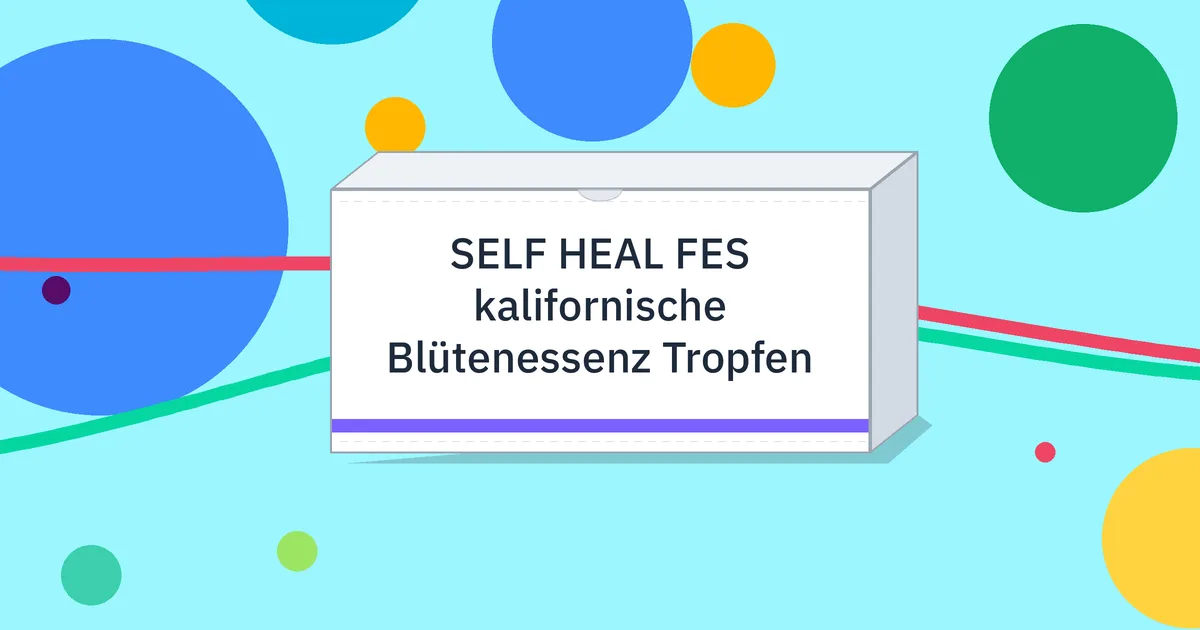 Symbolbild: Packung mit der Aufschrift SELF HEAL FES kalifornische Blütenessenz Tropfen (PZN 09177585) – Verfügbarkeit und Bezug in Apotheken in Frankfurt am Main