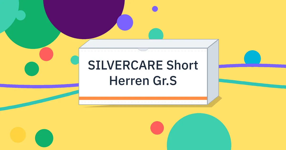 Symbolbild: Packung mit der Aufschrift SILVERCARE Short Herren Gr.S (PZN 09270965) – Verfügbarkeit und Bezug in Apotheken in Frankfurt am Main