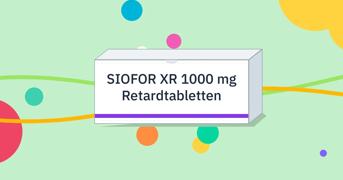 Symbolbild: Packung mit der Aufschrift SIOFOR XR 1000 mg Retardtabletten (PZN 17275907) – Verfügbarkeit und Bezug in Apotheken in Frankfurt am Main