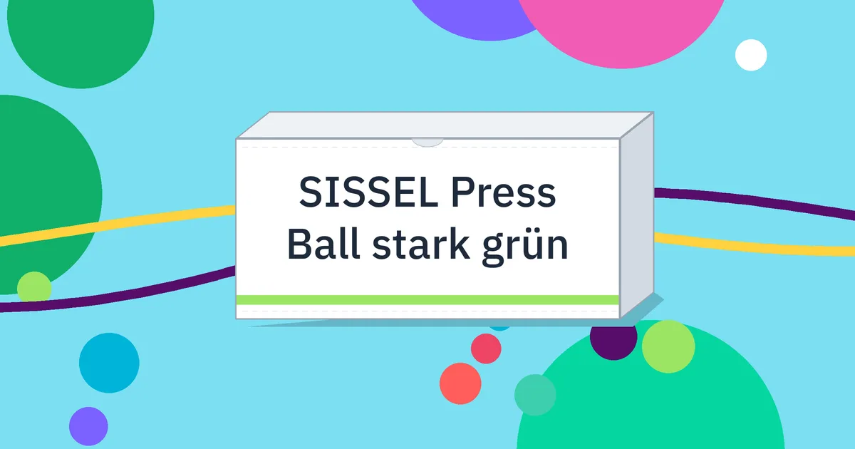 Symbolbild: Packung mit der Aufschrift SISSEL Press Ball stark grün (PZN 01004922) – Verfügbarkeit und Bezug in Apotheken in Frankfurt am Main