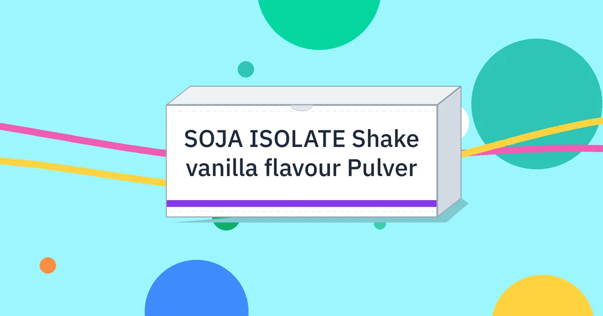 Symbolbild: Packung mit der Aufschrift SOJA ISOLATE Shake vanilla flavour Pulver (PZN 10268531) – Verfügbarkeit und Bezug in Apotheken in Frankfurt am Main