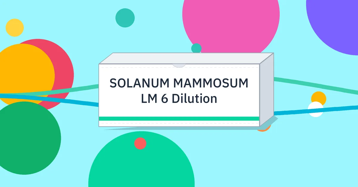 Symbolbild: Packung mit der Aufschrift SOLANUM MAMMOSUM LM 6 Dilution (PZN 13192283) – Verfügbarkeit und Bezug in Apotheken in Frankfurt am Main