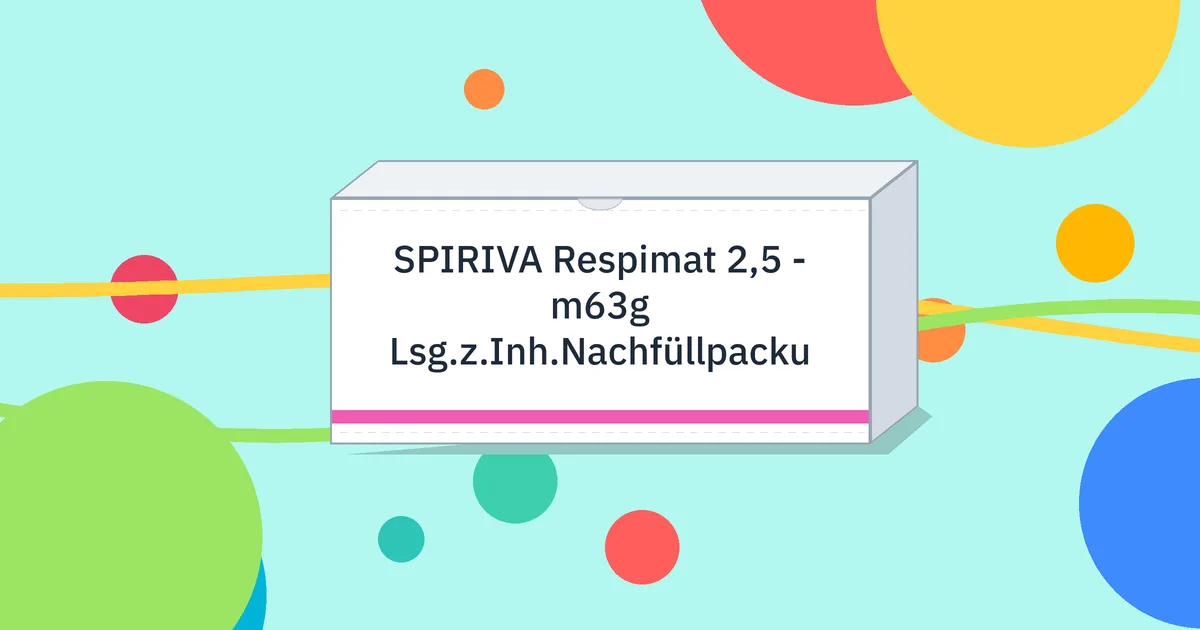 Symbolbild: Packung mit der Aufschrift SPIRIVA Respimat 2,5 -m63g Lsg.z.Inh.Nachfüllpacku (PZN 16909391) – Verfügbarkeit und Bezug in Apotheken in Frankfurt am Main