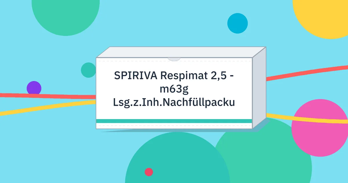 Symbolbild: Packung mit der Aufschrift SPIRIVA Respimat 2,5 -m63g Lsg.z.Inh.Nachfüllpacku (PZN 17636280) – Verfügbarkeit und Bezug in Apotheken in Frankfurt am Main