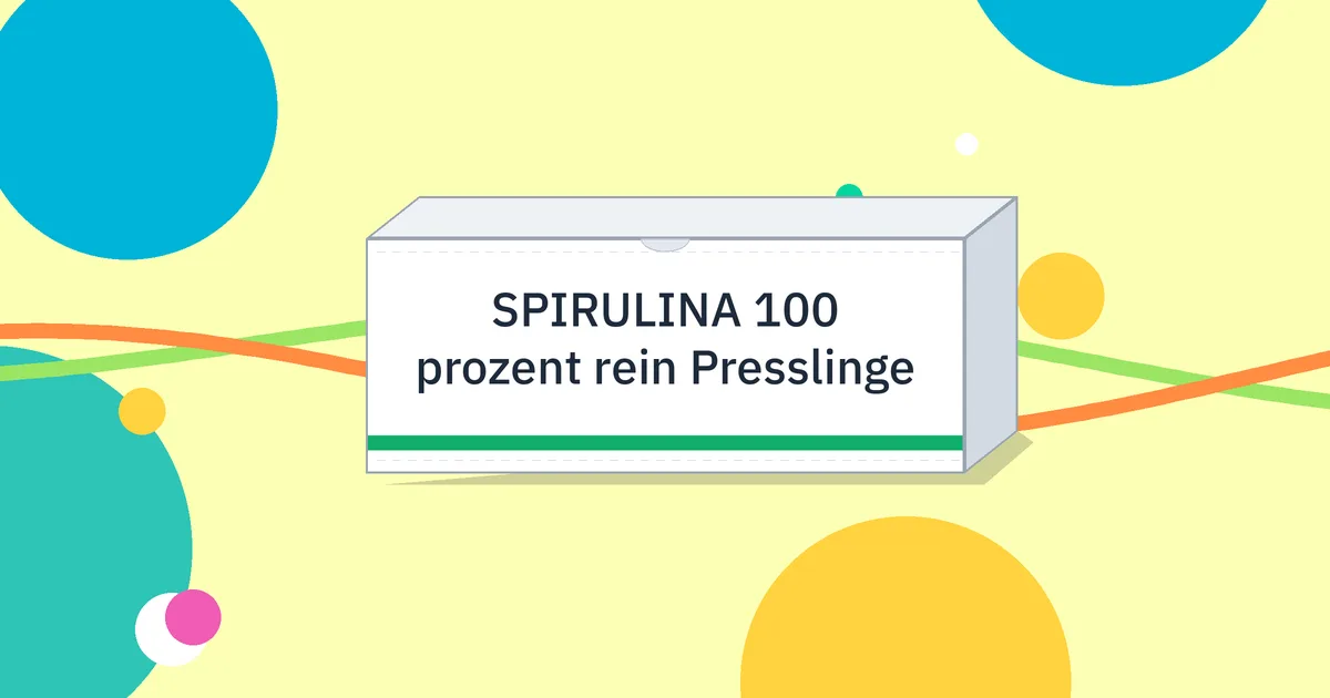 Symbolbild: Packung mit der Aufschrift SPIRULINA 100 prozent rein Presslinge (PZN 06146905) – Verfügbarkeit und Bezug in Apotheken in Frankfurt am Main