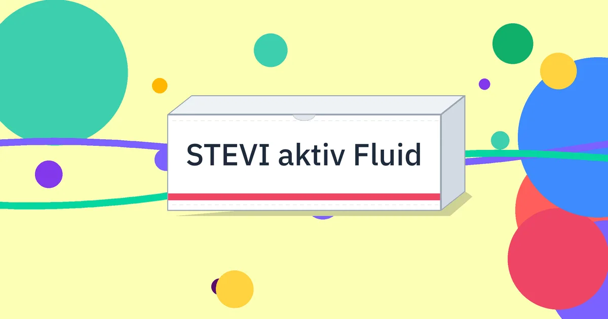 Symbolbild: Packung mit der Aufschrift STEVI aktiv Fluid (PZN 09780956) – Verfügbarkeit und Bezug in Apotheken in Frankfurt am Main
