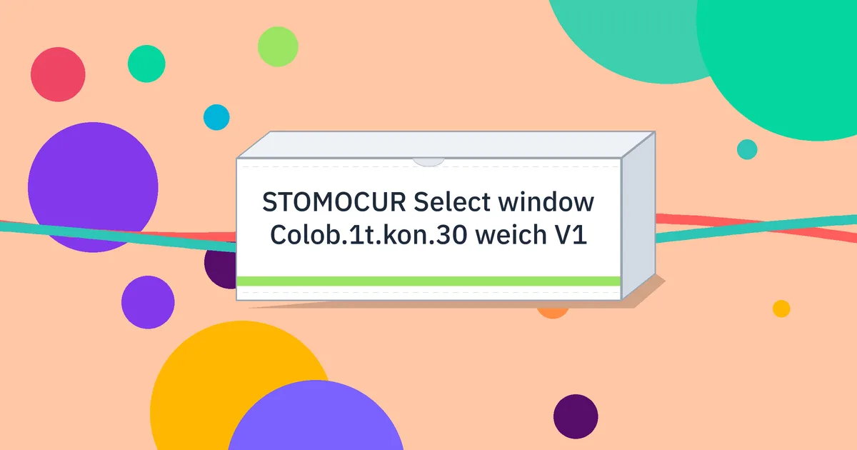 Symbolbild: Packung mit der Aufschrift STOMOCUR Select window Colob.1t.kon.30 weich V1 (PZN 09899700) – Verfügbarkeit und Bezug in Apotheken in Frankfurt am Main