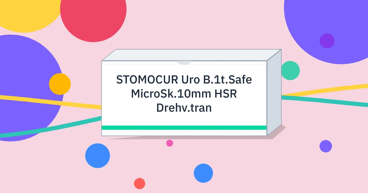 Symbolbild: Packung mit der Aufschrift STOMOCUR Uro B.1t.Safe MicroSk.10mm HSR Drehv.tran (PZN 17846764) – Verfügbarkeit und Bezug in Apotheken in Frankfurt am Main