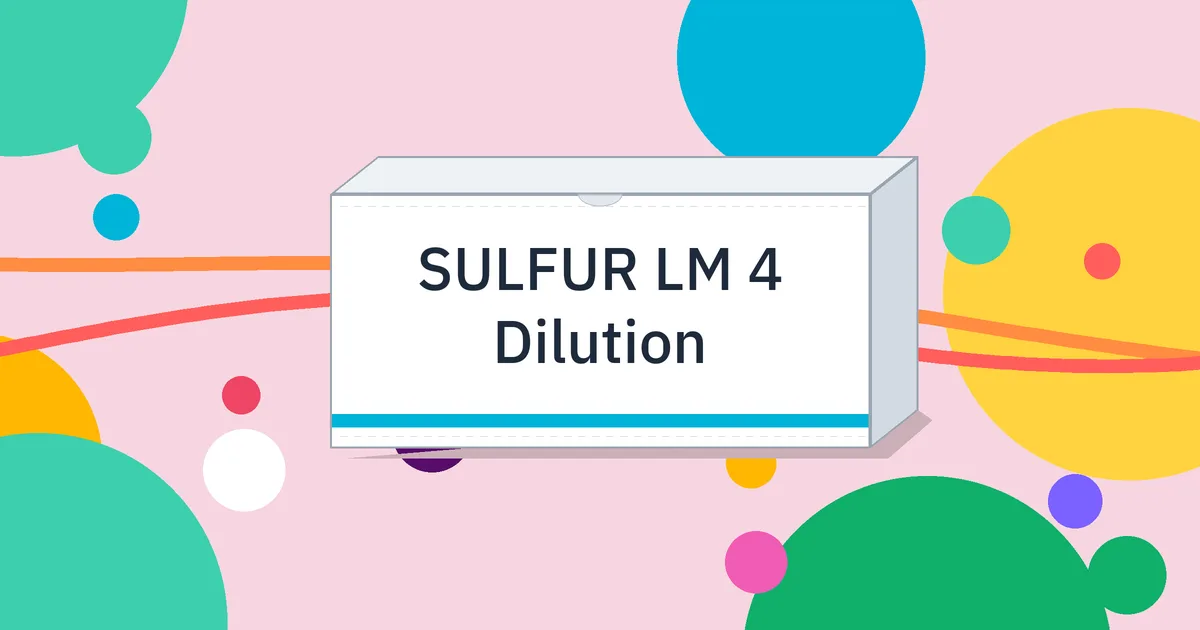 Symbolbild: Packung mit der Aufschrift SULFUR LM 4 Dilution (PZN 13209888) – Verfügbarkeit und Bezug in Apotheken in Frankfurt am Main