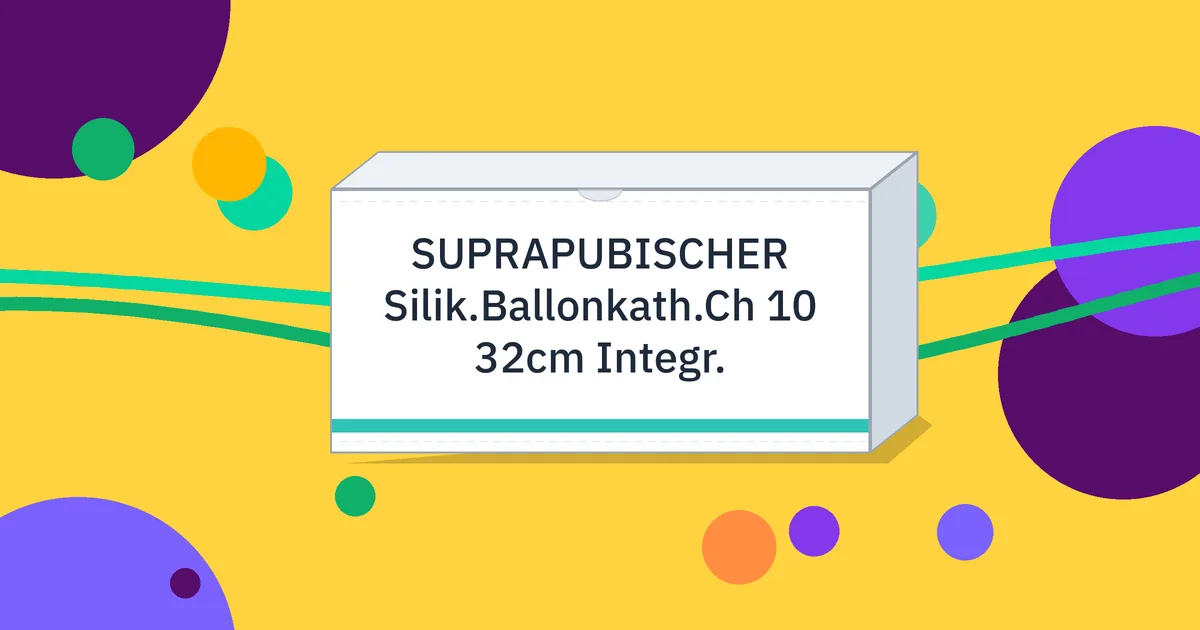 Symbolbild: Packung mit der Aufschrift SUPRAPUBISCHER Silik.Ballonkath.Ch 10 32cm Integr. (PZN 01152746) – Verfügbarkeit und Bezug in Apotheken in Frankfurt am Main