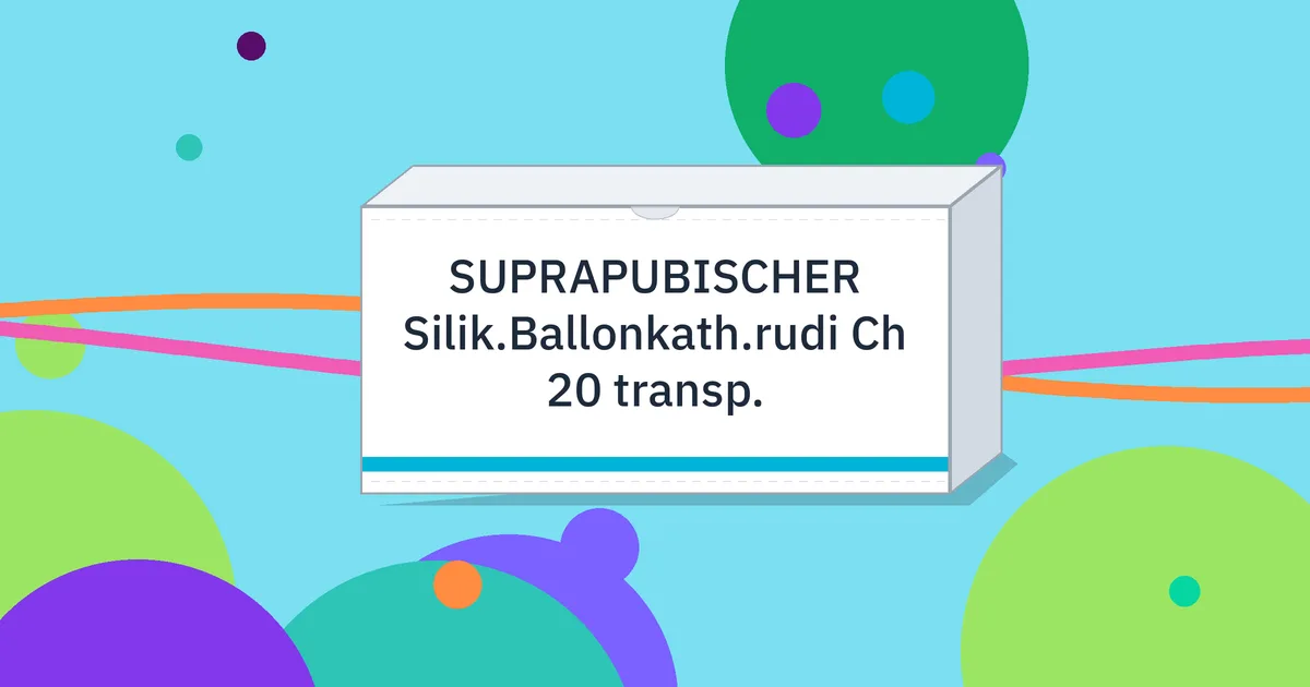 Symbolbild: Packung mit der Aufschrift SUPRAPUBISCHER Silik.Ballonkath.rudi Ch 20 transp. (PZN 19950572) – Verfügbarkeit und Bezug in Apotheken in Frankfurt am Main