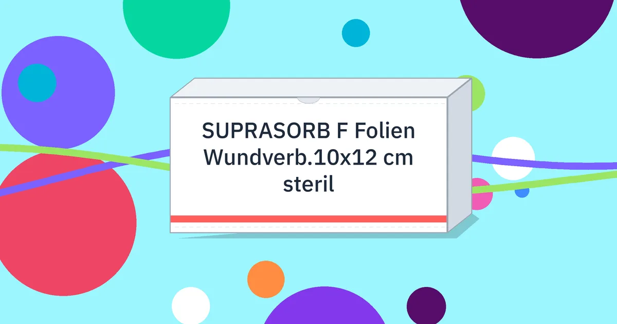 Symbolbild: Packung mit der Aufschrift SUPRASORB F Folien Wundverb.10x12 cm steril (PZN 13345114) – Verfügbarkeit und Bezug in Apotheken in Frankfurt am Main