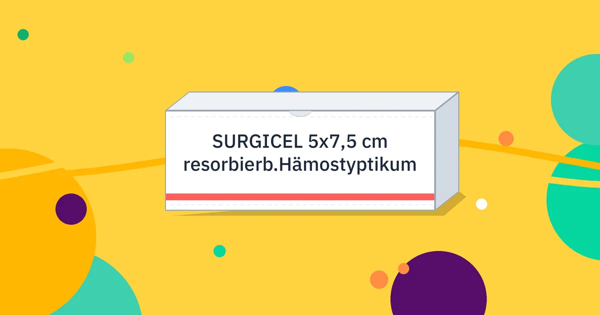 Symbolbild: Packung mit der Aufschrift SURGICEL 5x7,5 cm resorbierb.Hämostyptikum (PZN 19884533) – Verfügbarkeit und Bezug in Apotheken in Frankfurt am Main