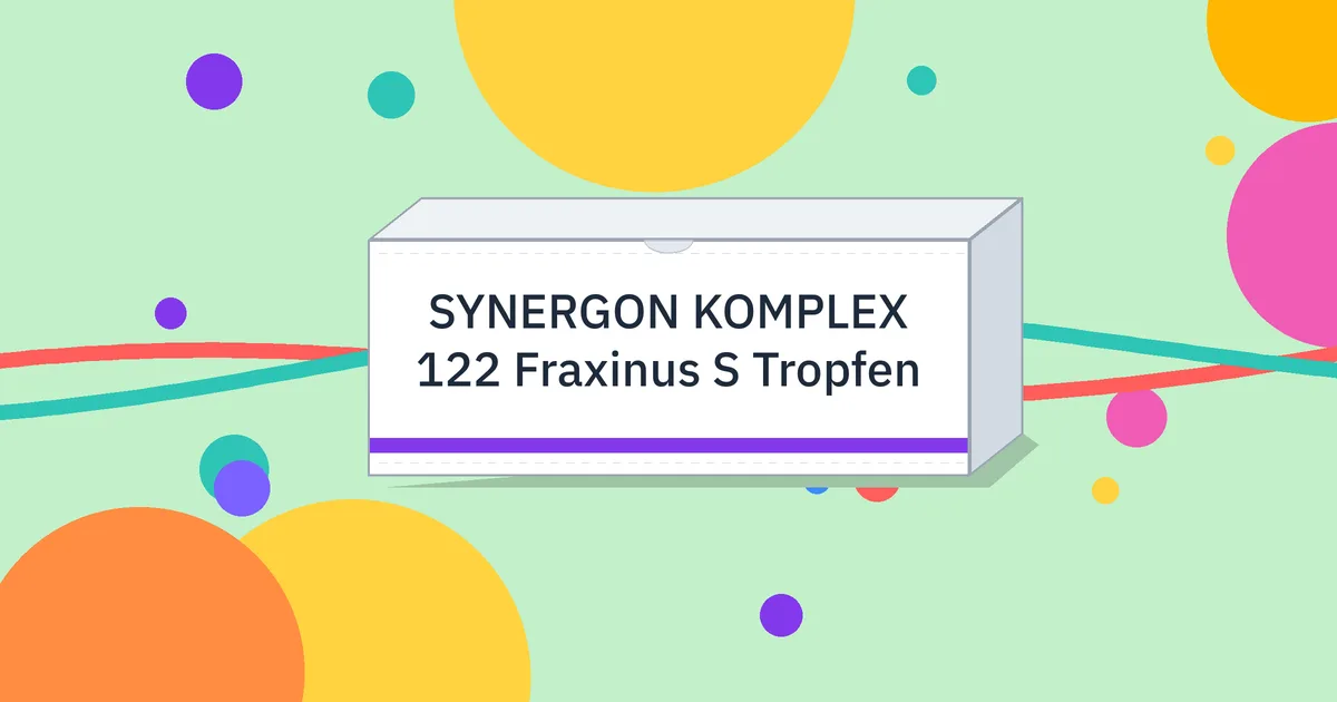 Symbolbild: Packung mit der Aufschrift SYNERGON KOMPLEX 122 Fraxinus S Tropfen (PZN 17456276) – Verfügbarkeit und Bezug in Apotheken in Frankfurt am Main