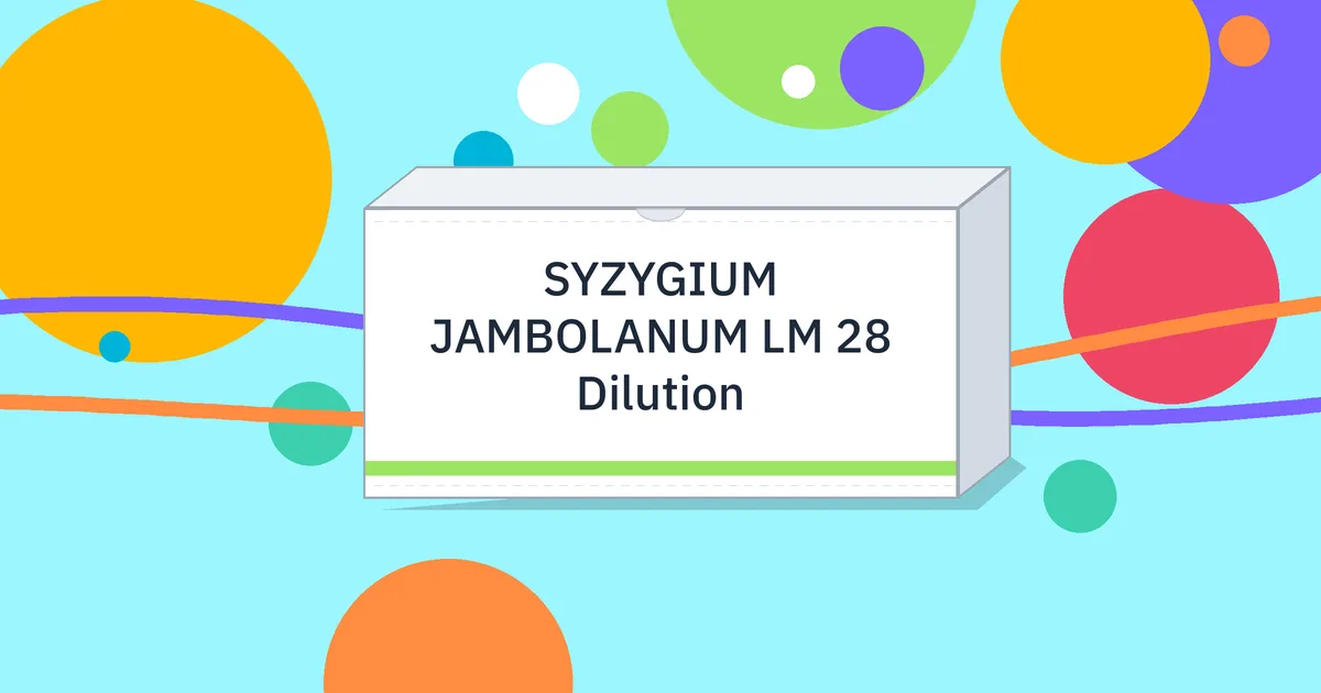 Symbolbild: Packung mit der Aufschrift SYZYGIUM JAMBOLANUM LM 28 Dilution (PZN 13212330) – Verfügbarkeit und Bezug in Apotheken in Frankfurt am Main