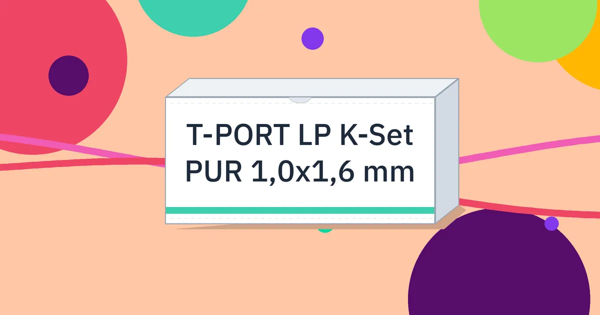 Symbolbild: Packung mit der Aufschrift T-PORT LP K-Set PUR 1,0x1,6 mm (PZN 17588954) – Verfügbarkeit und Bezug in Apotheken in Frankfurt am Main