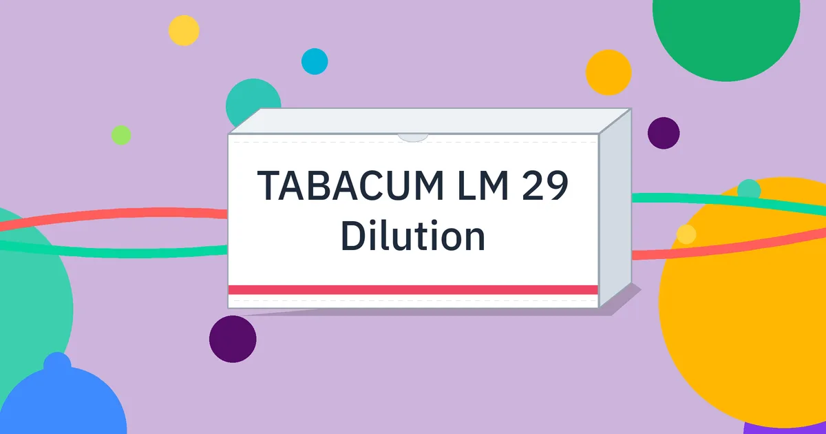 Symbolbild: Packung mit der Aufschrift TABACUM LM 29 Dilution (PZN 13212778) – Verfügbarkeit und Bezug in Apotheken in Frankfurt am Main
