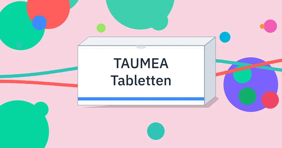 Symbolbild: Packung mit der Aufschrift TAUMEA Tabletten (PZN 11222270) – Verfügbarkeit und Bezug in Apotheken in Frankfurt am Main