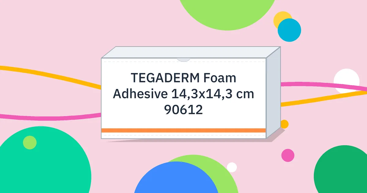 Symbolbild: Packung mit der Aufschrift TEGADERM Foam Adhesive 14,3x14,3 cm 90612 (PZN 01420075) – Verfügbarkeit und Bezug in Apotheken in Frankfurt am Main