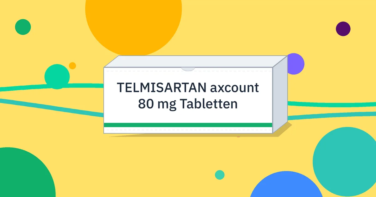 Symbolbild: Packung mit der Aufschrift TELMISARTAN axcount 80 mg Tabletten (PZN 16880411) – Verfügbarkeit und Bezug in Apotheken in Frankfurt am Main