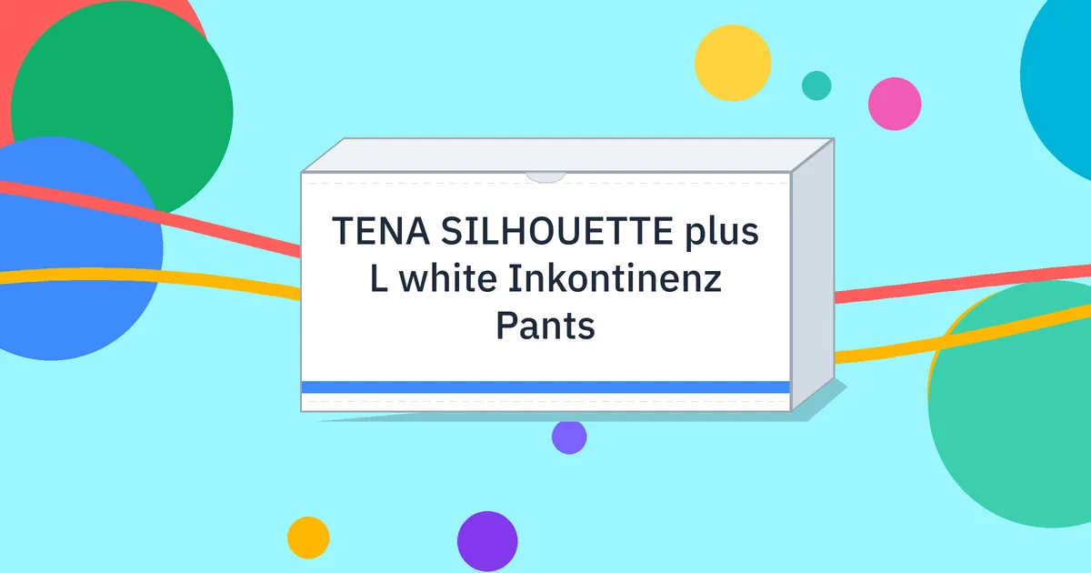 Symbolbild: Packung mit der Aufschrift TENA SILHOUETTE plus L white Inkontinenz Pants (PZN 18664918) – Verfügbarkeit und Bezug in Apotheken in Frankfurt am Main