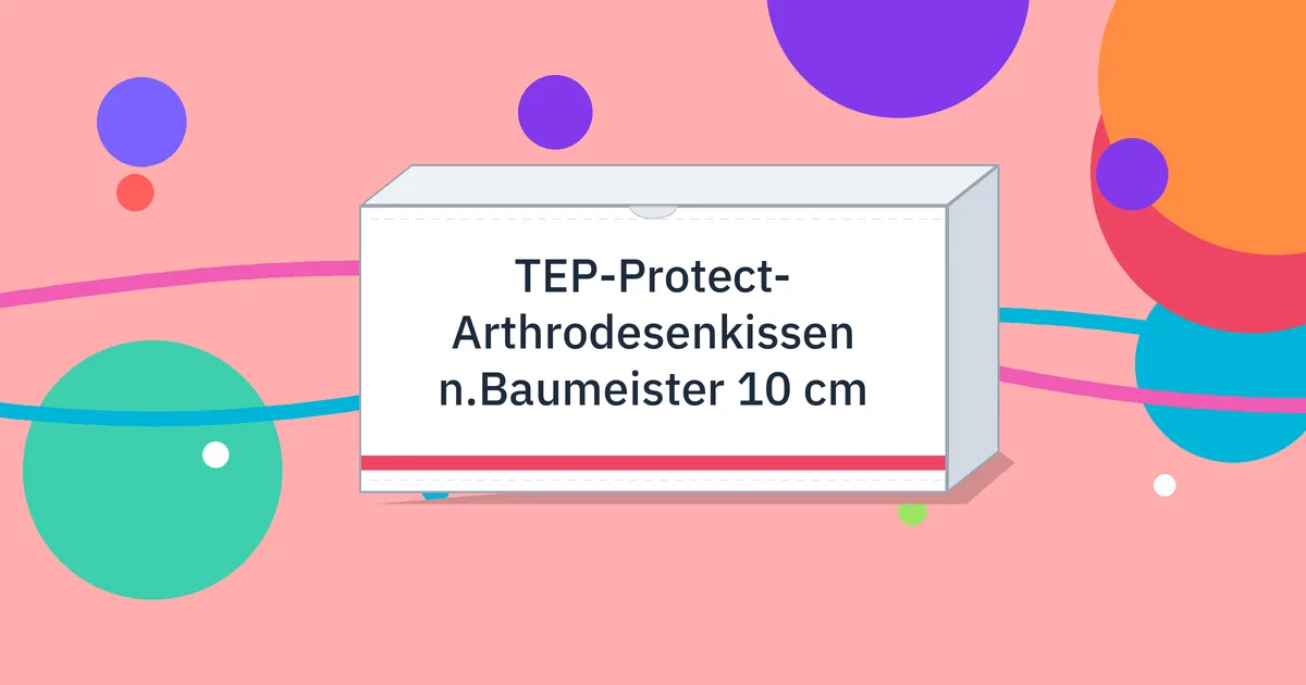 Symbolbild: Packung mit der Aufschrift TEP-Protect-Arthrodesenkissen n.Baumeister 10 cm (PZN 10233449) – Verfügbarkeit und Bezug in Apotheken in Frankfurt am Main
