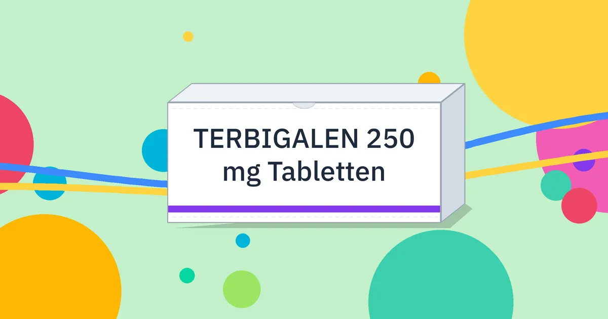 Symbolbild: Packung mit der Aufschrift TERBIGALEN 250 mg Tabletten (PZN 00038617) – Verfügbarkeit und Bezug in Apotheken in Frankfurt am Main