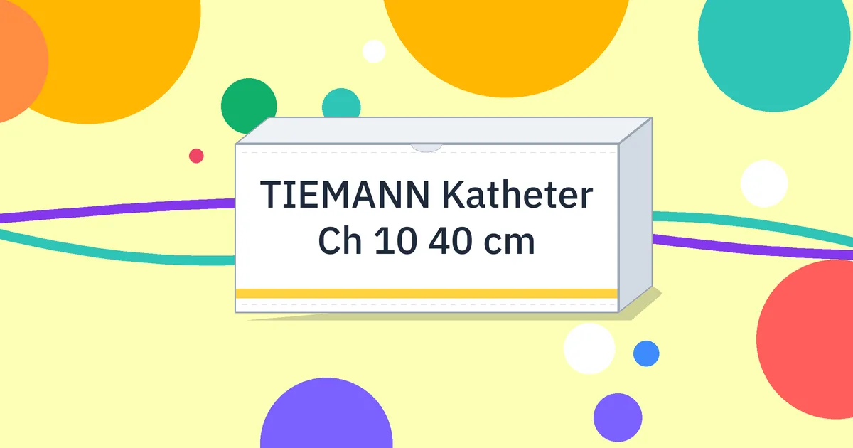 Symbolbild: Packung mit der Aufschrift TIEMANN Katheter Ch 10 40 cm (PZN 07489843) – Verfügbarkeit und Bezug in Apotheken in Frankfurt am Main