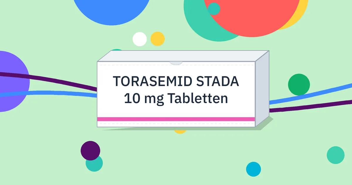 Symbolbild: Packung mit der Aufschrift TORASEMID STADA 10 mg Tabletten (PZN 02378843) – Verfügbarkeit und Bezug in Apotheken in Frankfurt am Main