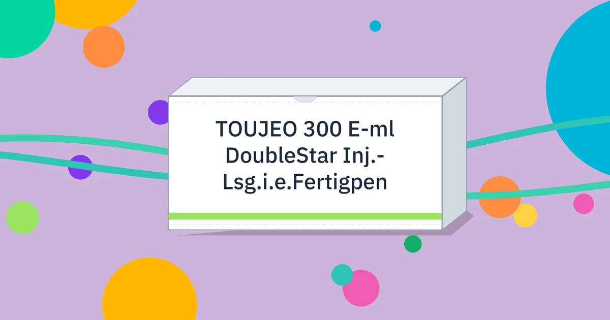 Symbolbild: Packung mit der Aufschrift TOUJEO 300 E-ml DoubleStar Inj.-Lsg.i.e.Fertigpen (PZN 16154283) – Verfügbarkeit und Bezug in Apotheken in Frankfurt am Main