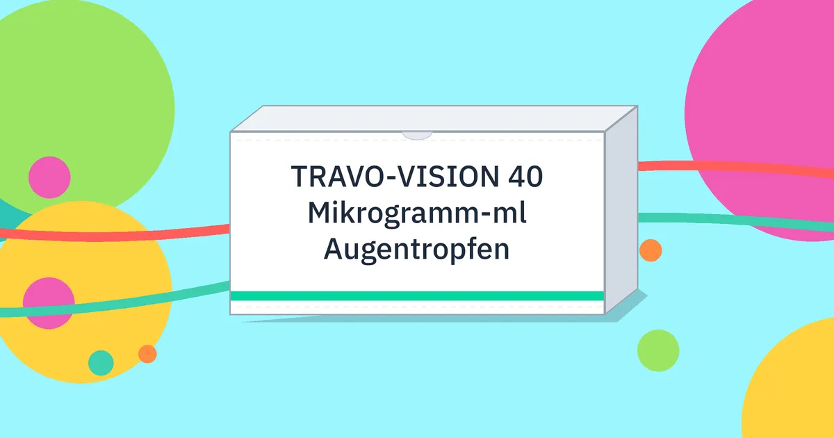 Symbolbild: Packung mit der Aufschrift TRAVO-VISION 40 Mikrogramm-ml Augentropfen (PZN 11863744) – Verfügbarkeit und Bezug in Apotheken in Frankfurt am Main