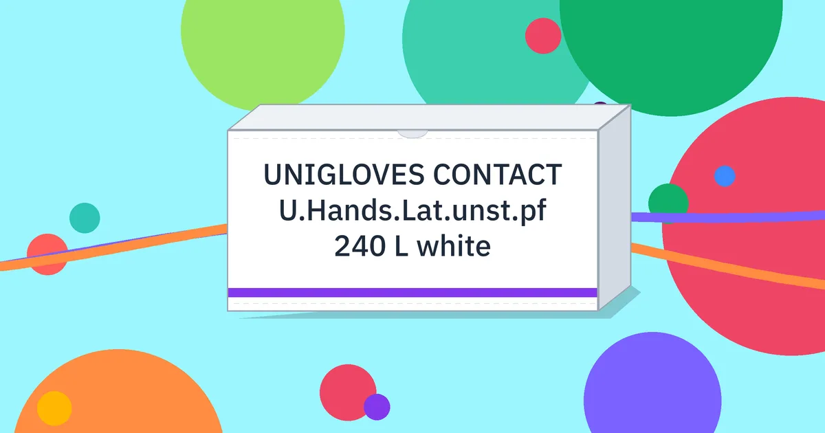 Symbolbild: Packung mit der Aufschrift UNIGLOVES CONTACT U.Hands.Lat.unst.pf 240 L white (PZN 18100819) – Verfügbarkeit und Bezug in Apotheken in Frankfurt am Main