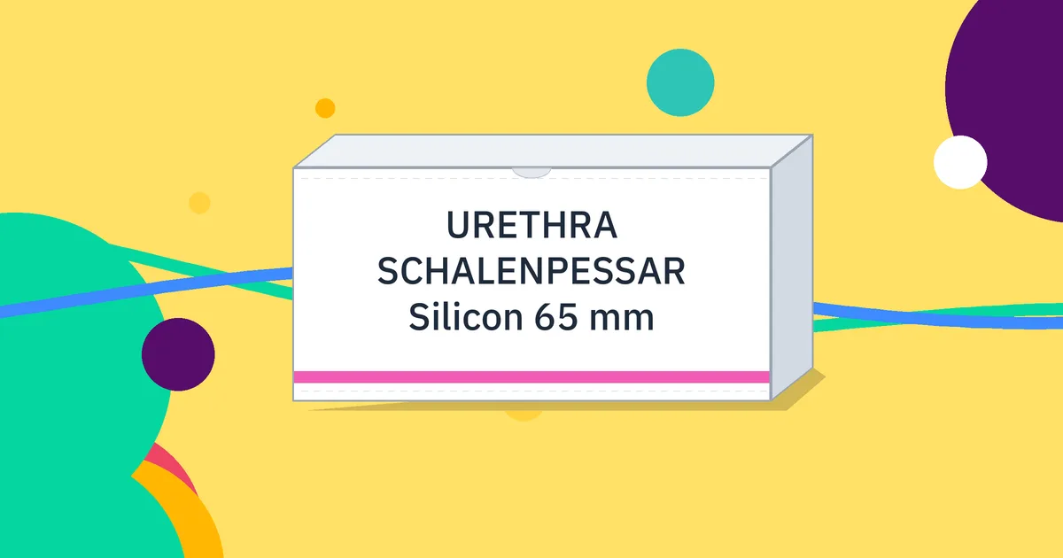 Symbolbild: Packung mit der Aufschrift URETHRA SCHALENPESSAR Silicon 65 mm (PZN 00253994) – Verfügbarkeit und Bezug in Apotheken in Frankfurt am Main