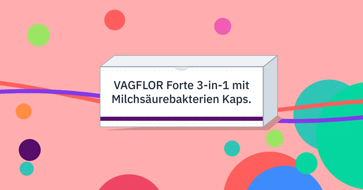 Symbolbild: Packung mit der Aufschrift VAGFLOR Forte 3-in-1 mit Milchsäurebakterien Kaps. (PZN 19105747) – Verfügbarkeit und Bezug in Apotheken in Frankfurt am Main
