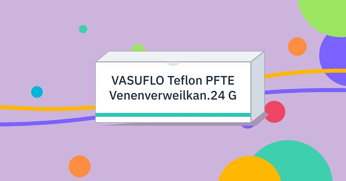 Symbolbild: Packung mit der Aufschrift VASUFLO Teflon PFTE Venenverweilkan.24 G (PZN 19888264) – Verfügbarkeit und Bezug in Apotheken in Frankfurt am Main